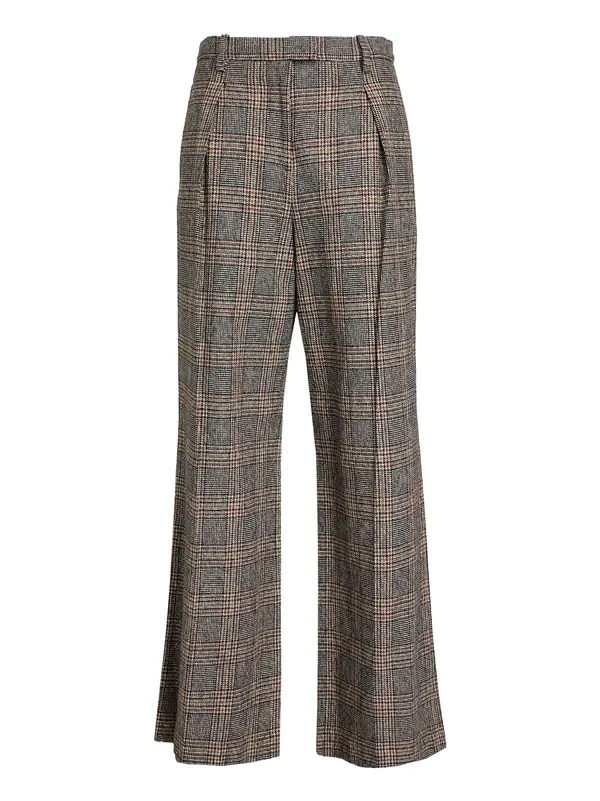 Rag & Bone Bennett Pleated Prince Of Wales Checked Cotton-tweed Pants - Black