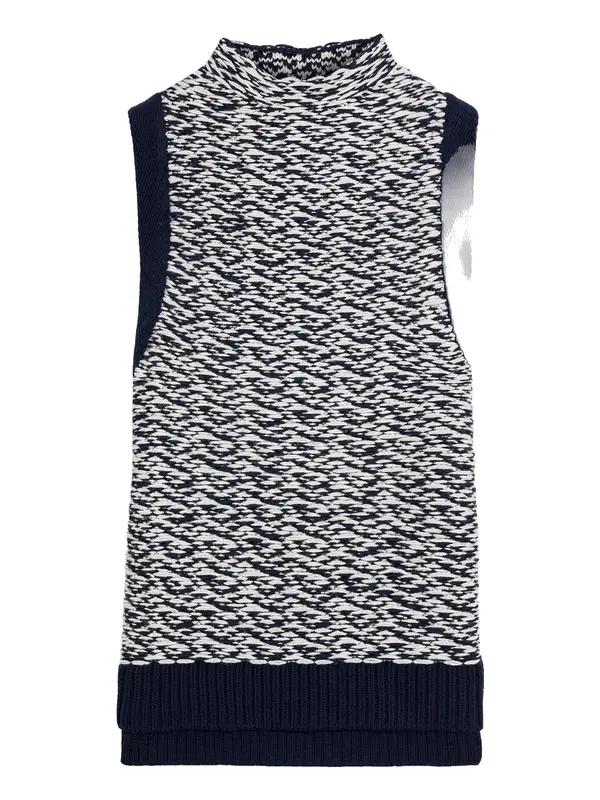 3.1 Phillip Lim Jacquard-knit Wool Vest - Navy
