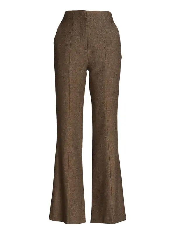 Nanushka Wool-tweed Flared Pants - Taupe