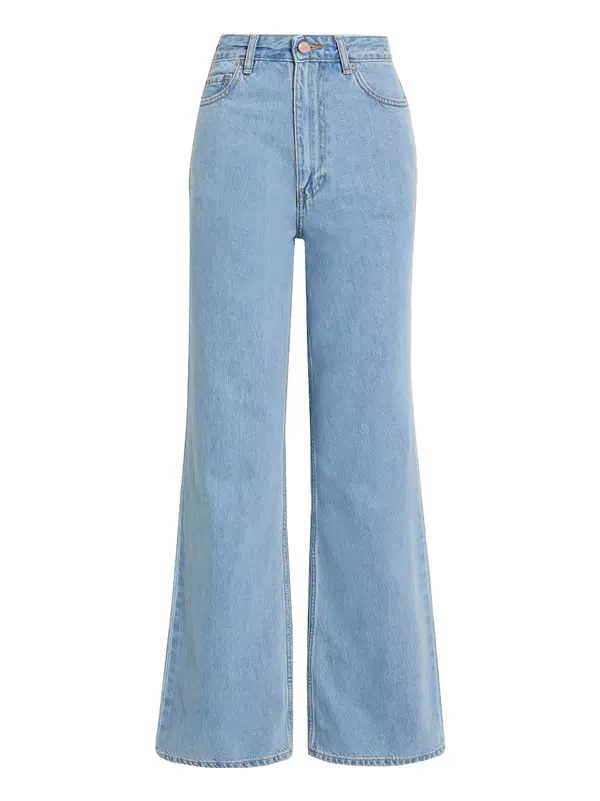GANNI High-rise Wide-leg Jeans - Light Denim