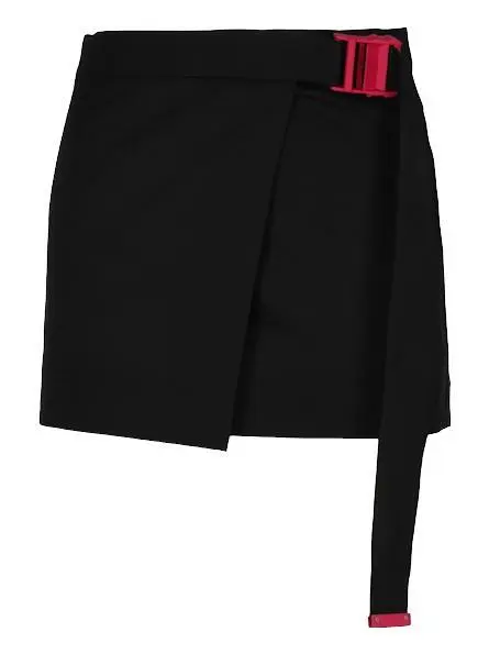 Off-White Wool Blend Mini Skirt - Black