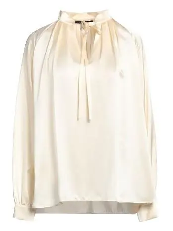 Max Mara Silk Satin Long Sleeve Top - White