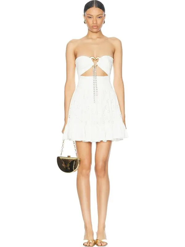 AREA Heart Mini Dress - Off White