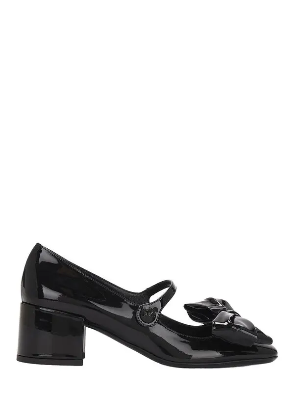 Valentino Garavani Patent Bow Jane 50 Mary Jane Pumps - Nero
