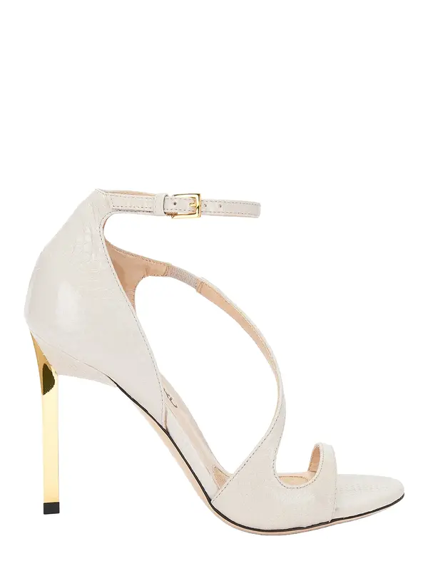 TOM FORD Newton 105mm Shiny Ayers Sandal - Pearl Grey