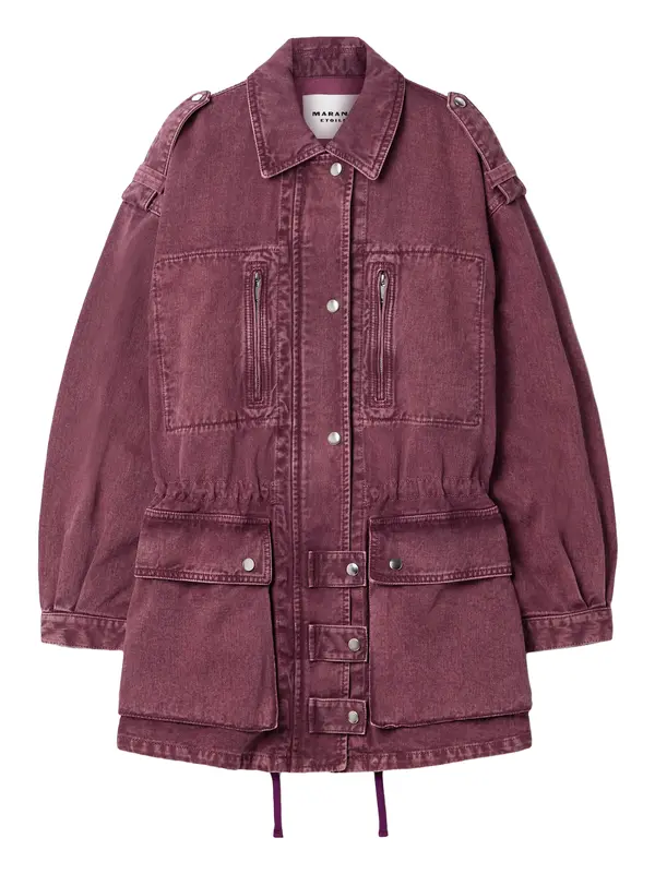 MARANT ETOILE Joanna Paneled Denim Jacket - Pink