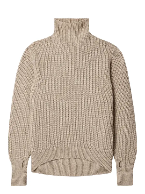 LEMAIRE Ribbed Alpaca-blend Turtleneck Sweater - Cream
