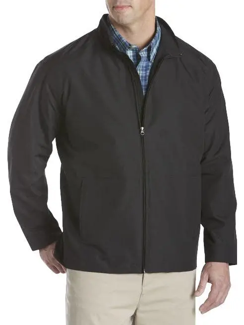 HARBOR BAY BY DXL Big & Tall Water- & Wind-resistant Bomber - Black