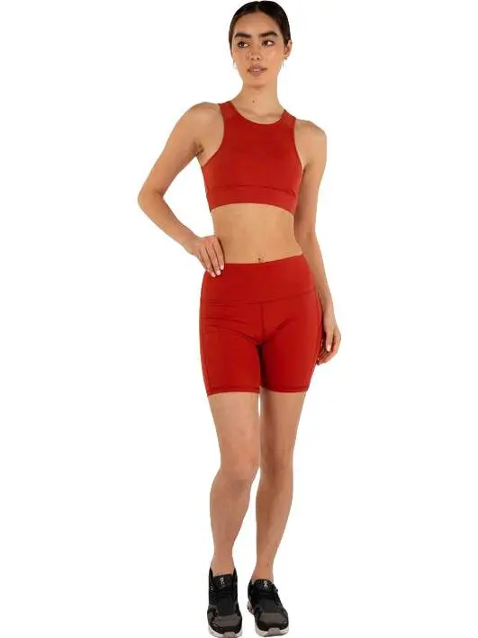 REBODY Venti Mesh Longline Silkiflex Longline Bra - Mars Red