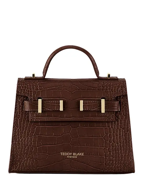TEDDY BLAKE Ava Croco 9 Top Handle Bag - Brown