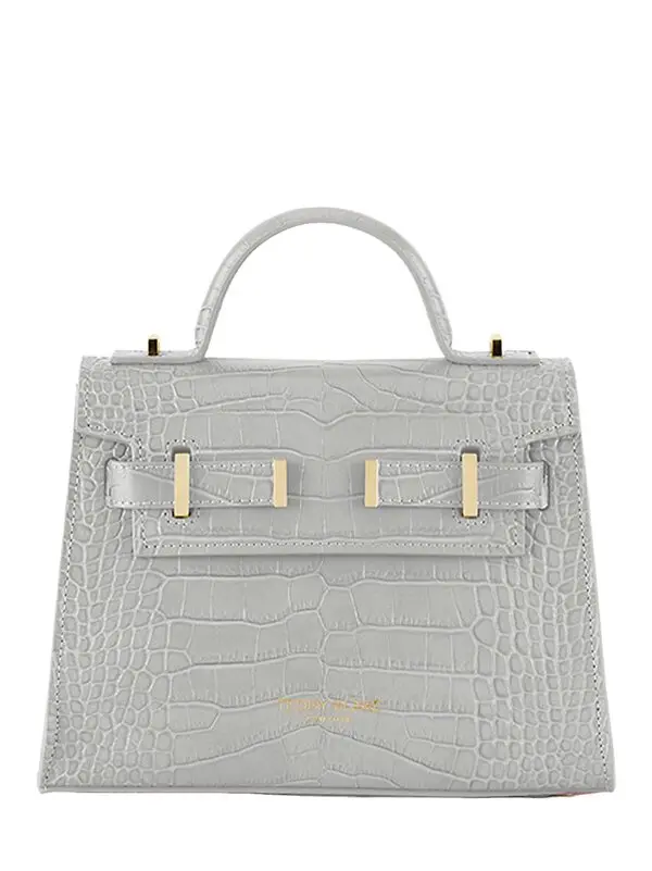 TEDDY BLAKE Ava Croco 9 Top Handle Bag - Light Grey