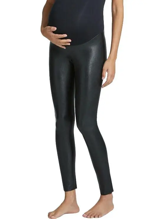 Commando Over The Bump Faux Leather Maternity Leggings - Black