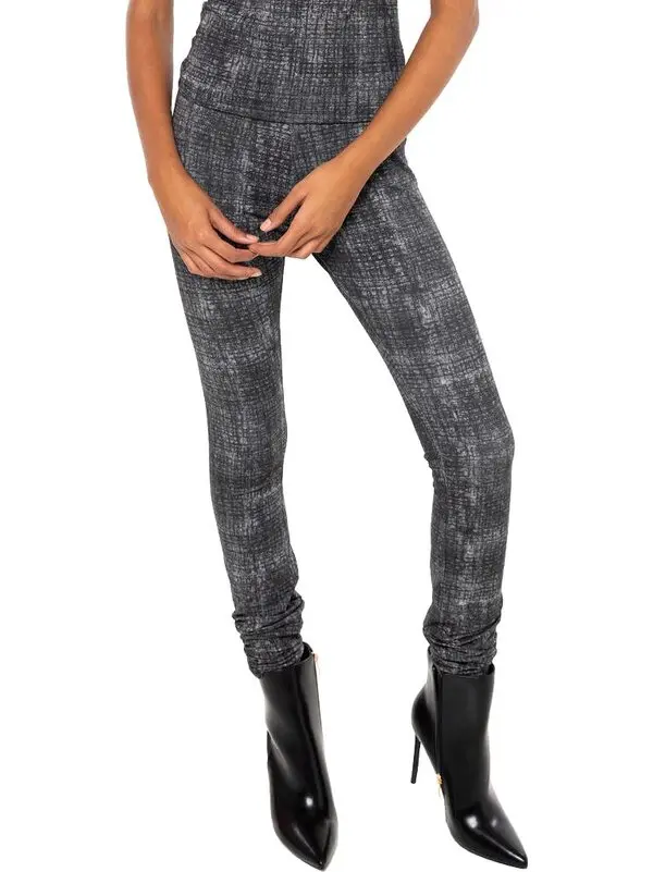 DAI MODA Legwarmer Stretch Cotton Leggings - Charcoal