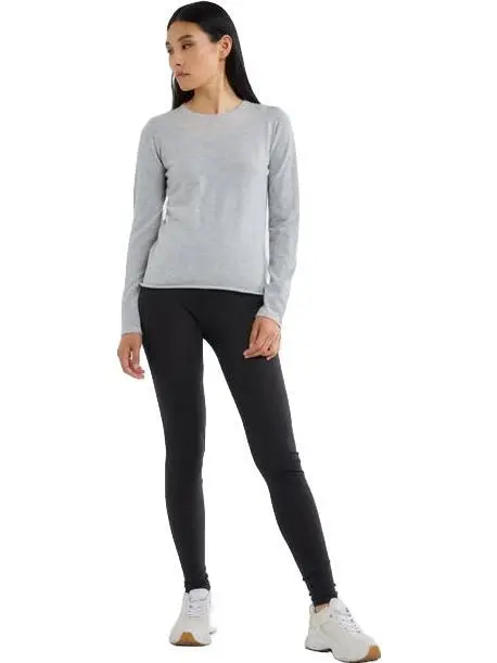 Majestic Filatures 100% Cashmere Long Sleeve Crewneck T-shirt - Brume Chine