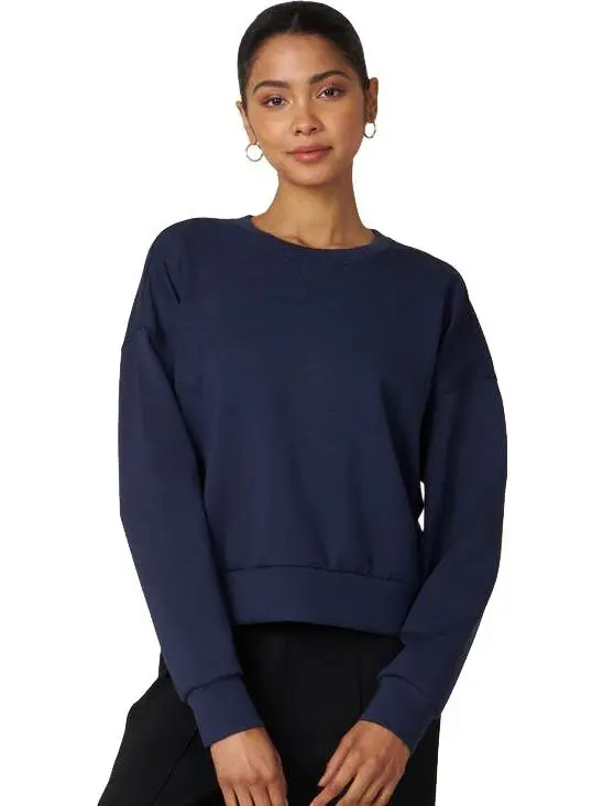 REBODY Essential Scuba Knit Crewneck Sweatshirt - Cool Navy