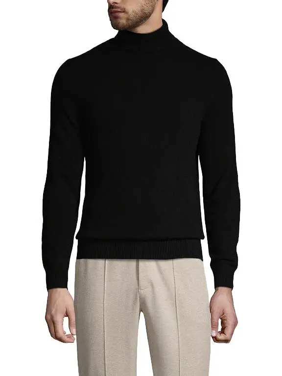 LANDS' END Cashmere Turtleneck Sweater - Black