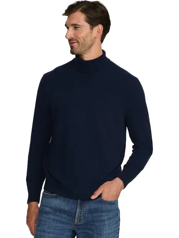 LANDS' END Cashmere Turtleneck Sweater - Radiant Navy
