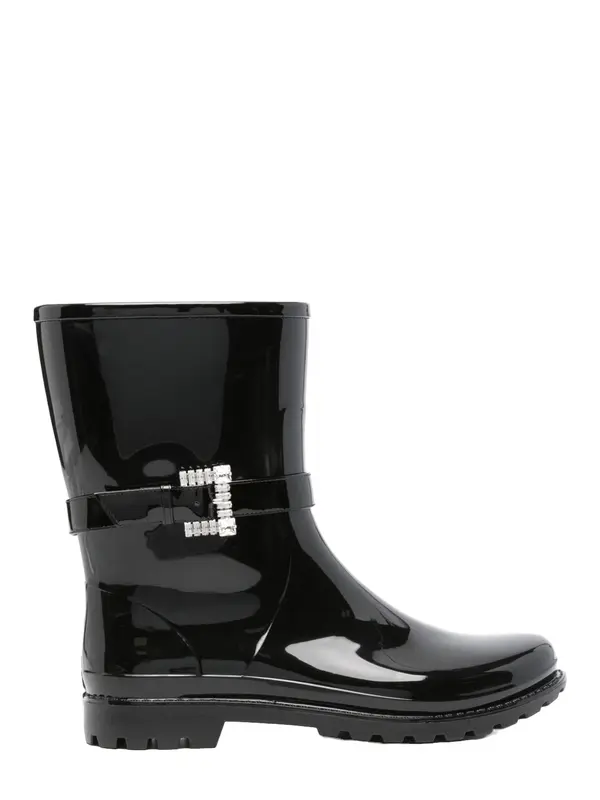 SERGIO ROSSI Crystal-embellished Ankle Boots - Black