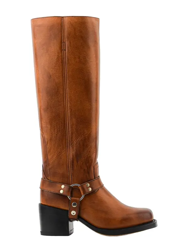 PAUL WARMER Leather Boots - Brown
