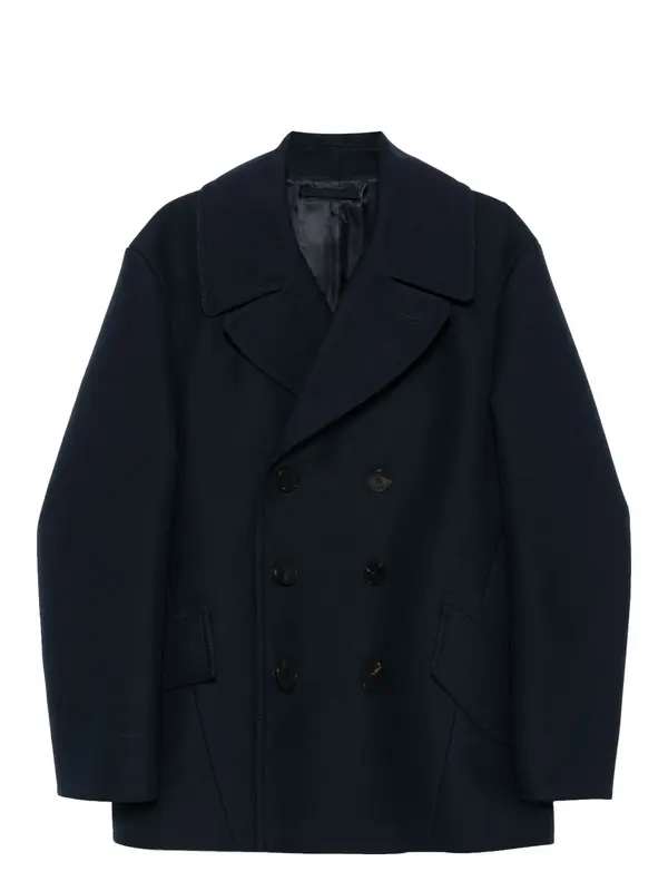 Alexander McQueen Double-breasted Pea Coat - Blue