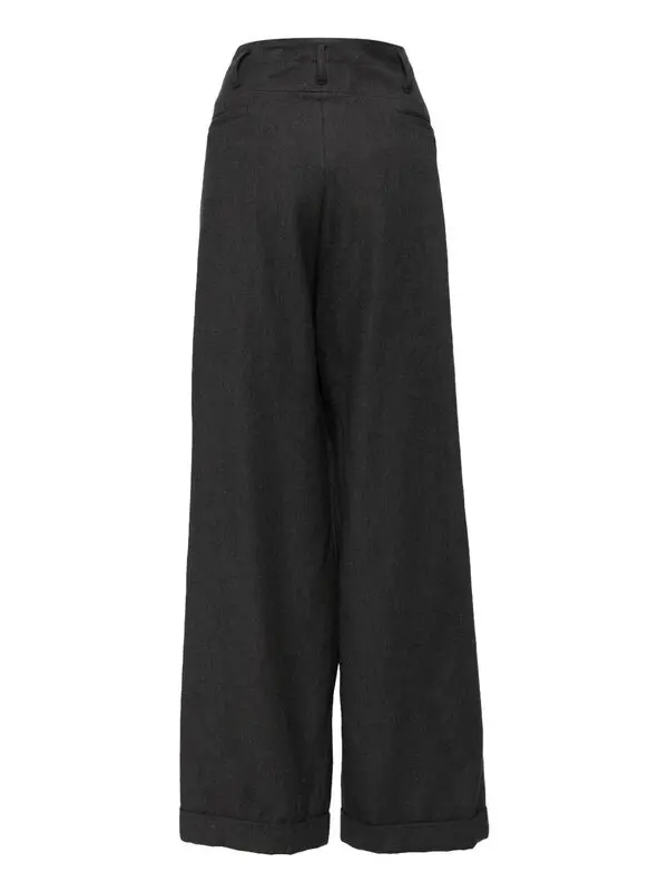 Yohji Yamamoto Pleated Wide-leg Trousers - Grey