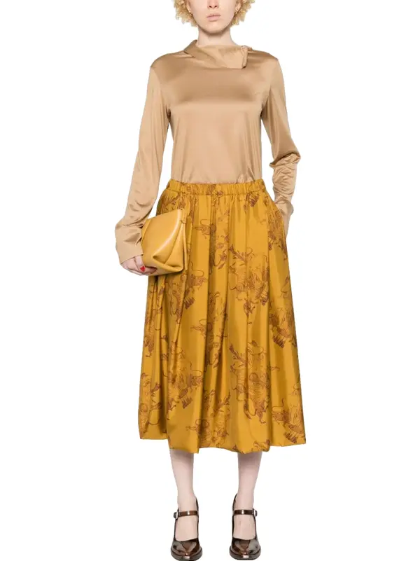Fabiana Filippi Graphic-print Midi Skirt - Yellow