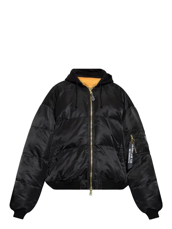 Vetements Quilted Hooded Bomber Jacket - Black