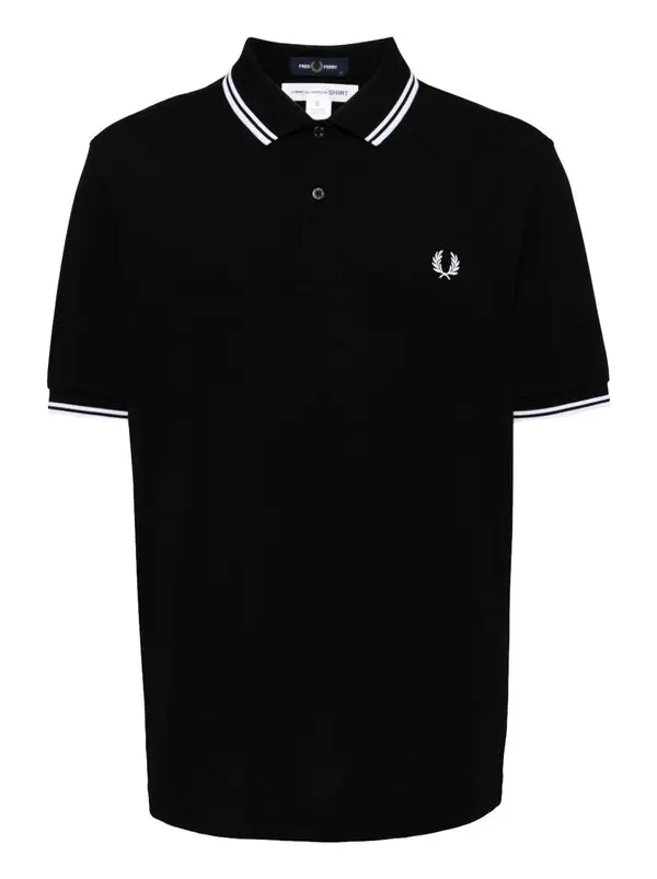 Comme Des Garçons Embroidered Logo Polo Shirt - Black