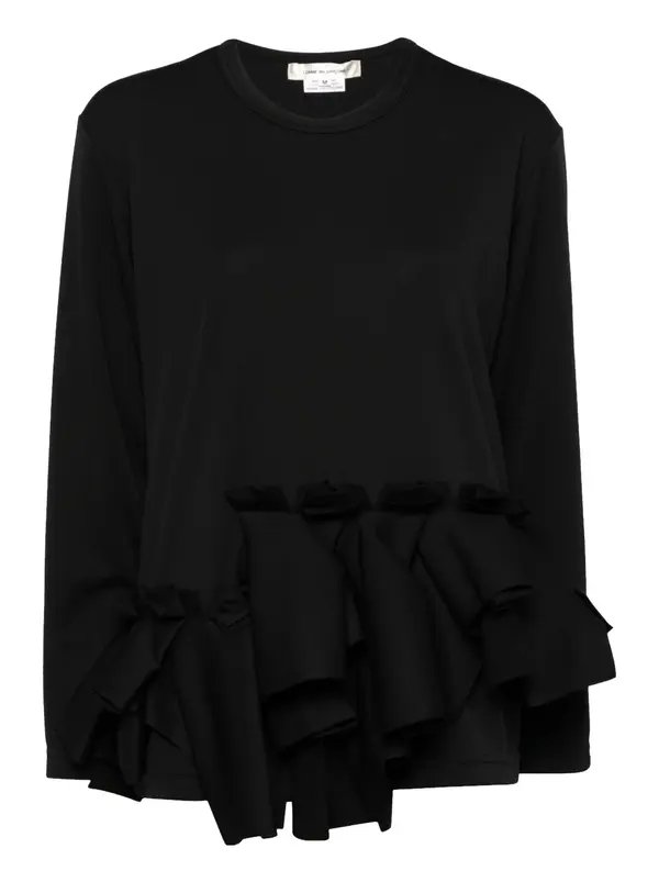 Comme Des Garçons Ruffled Long-sleeved Top - Black