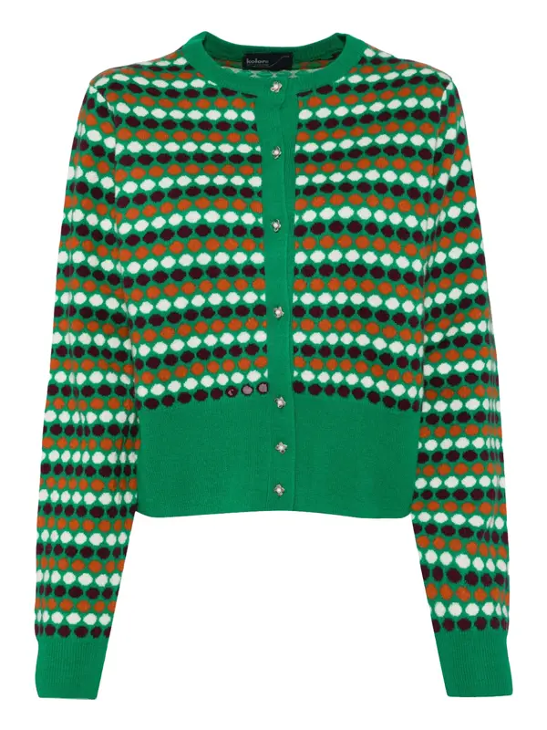 Kolor Polka-dot Cashmere Cardigan - Green