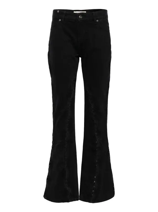 Y/project Side Hook Flared Jeans - Black