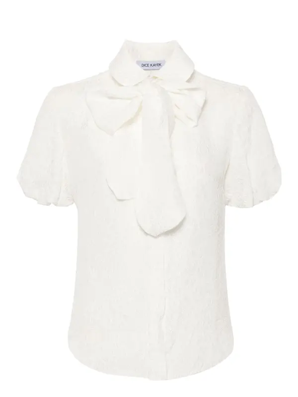 Dice Kayek Bow-detail Silk Shirt - White