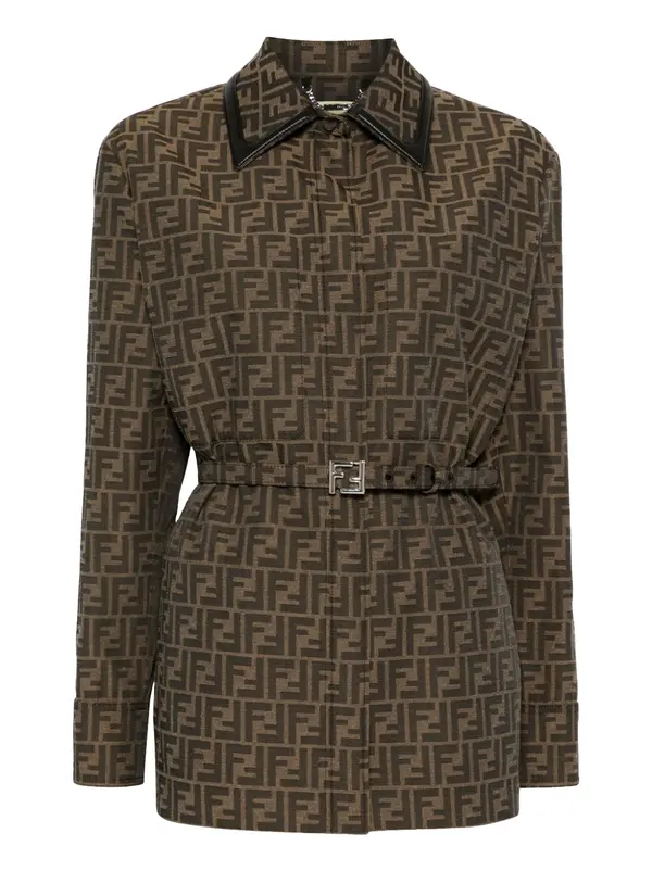 Fendi Ff Canvas Jacket - Brown