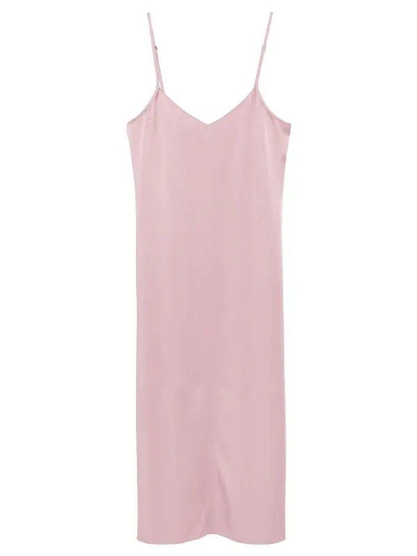 FORTE_FORTE Satin Midi Slip Dress - Pink