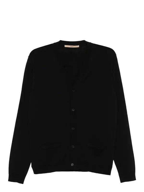 NUUR V-neck Merino Wool Cardigan - Black