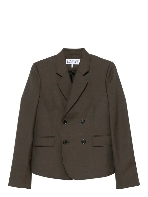 Loewe Wool Interlock Twill Blazer - Brown