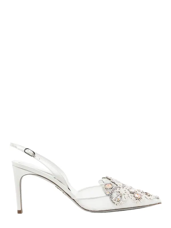 Rene Caovilla 90mm Veneziana Pumps - White