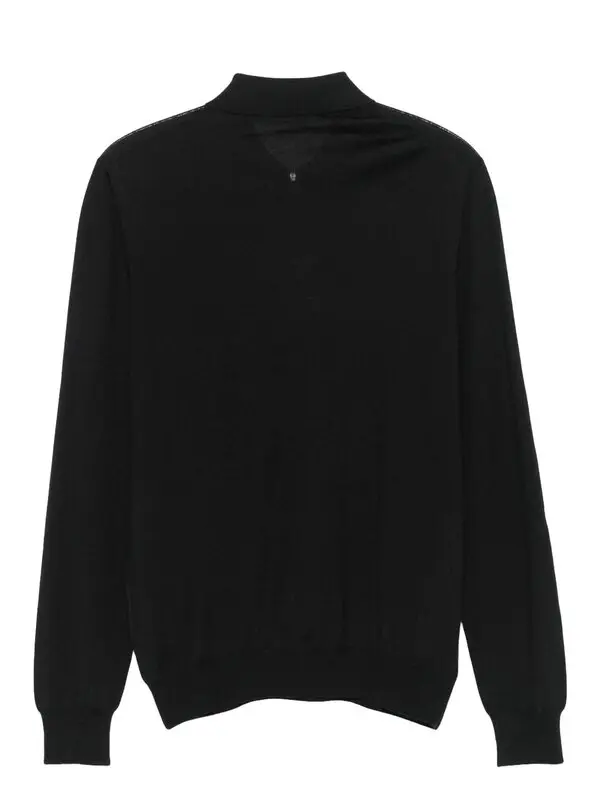 BARBA NAPOLI Fine-knit Polo Shirt - Black