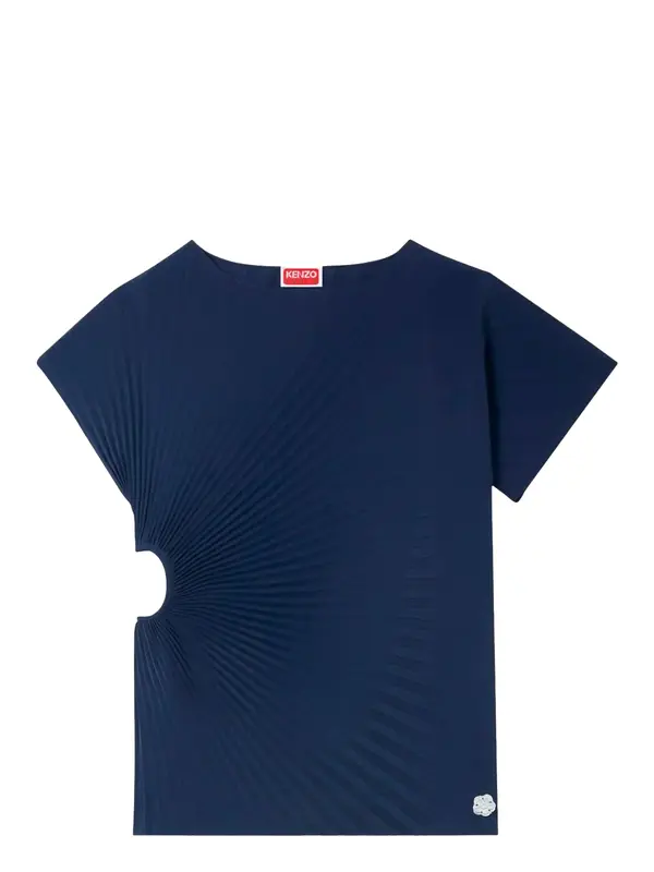 Kenzo Sunray-pleated T-shirt - Blue
