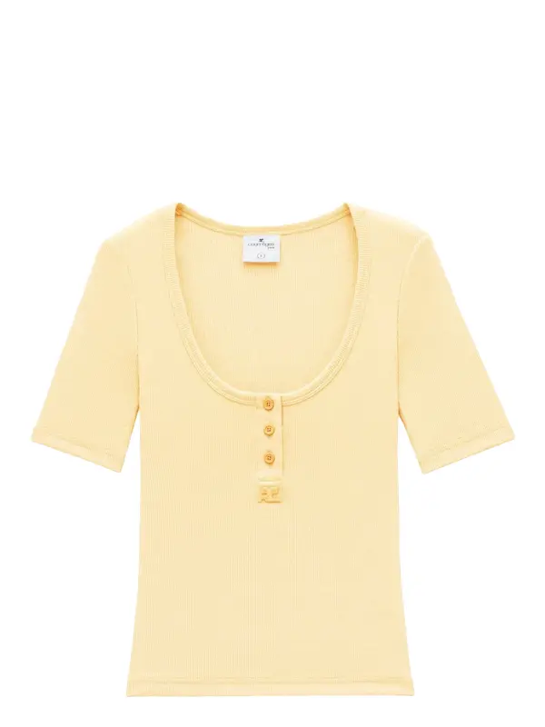 COURREGES Holistic Snaps T-shirt - Yellow