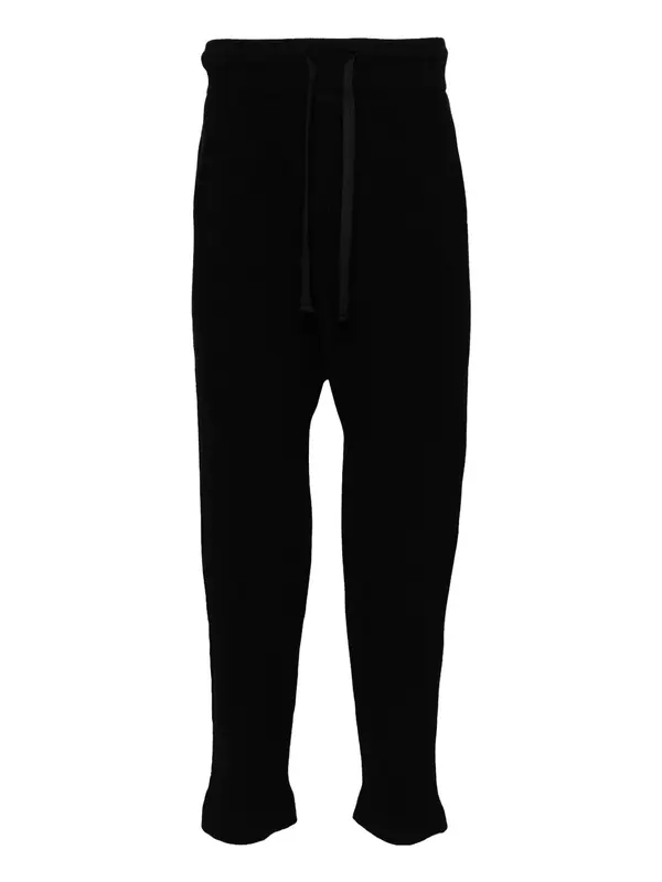 Isabel Benenato Knitted Track Pants - Black