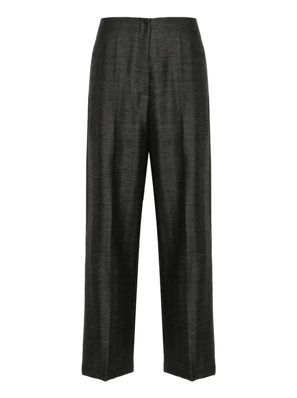 FORTE_FORTE Herringbone Wool Tailored Trousers - Grey