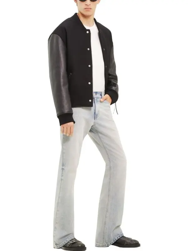 COURREGES Baseball Teddy Bomber Jacket - Black