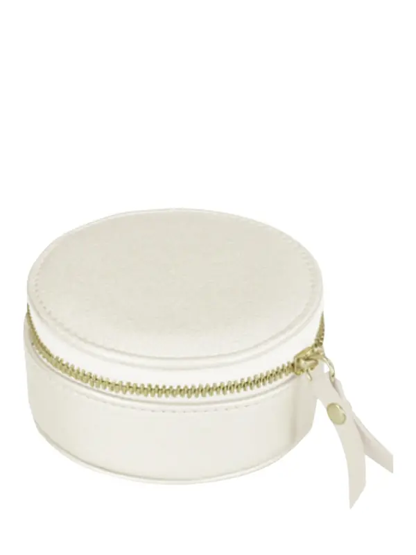 MELE & CO Round Travel Jewelry Case - Ecru