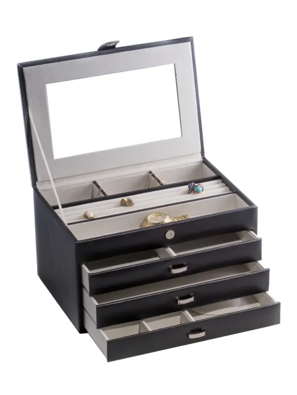BEY-BERK 4 Level Jewelry Box - Multi