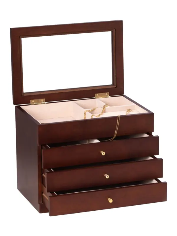 BEY-BERK Solid Wood Jewelry Box - Multi