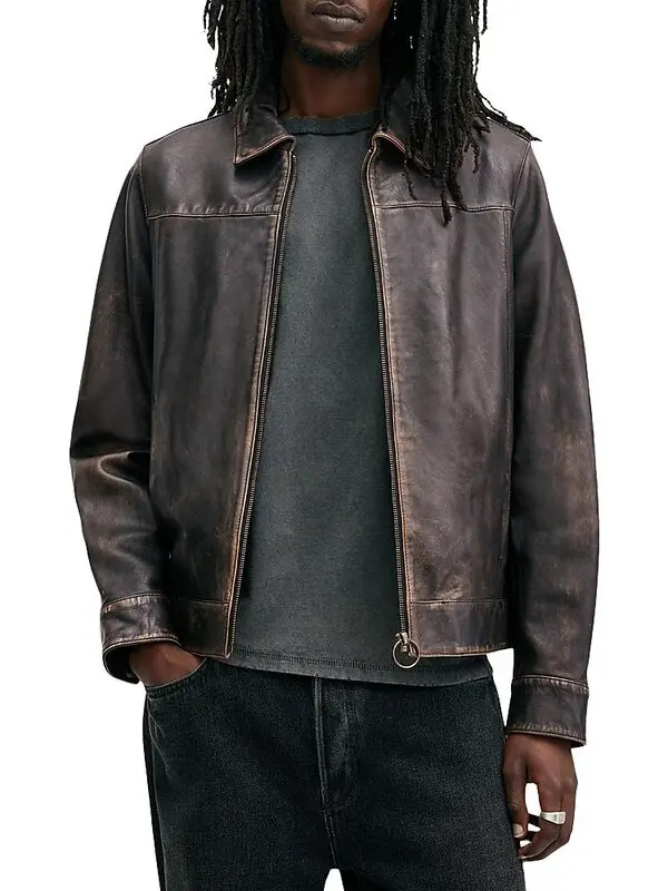 ALLSAINTS Alkan Leather Jacket - Vintage Black