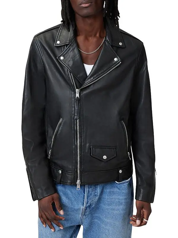 ALLSAINTS Milo Leather Biker Jacket - Black