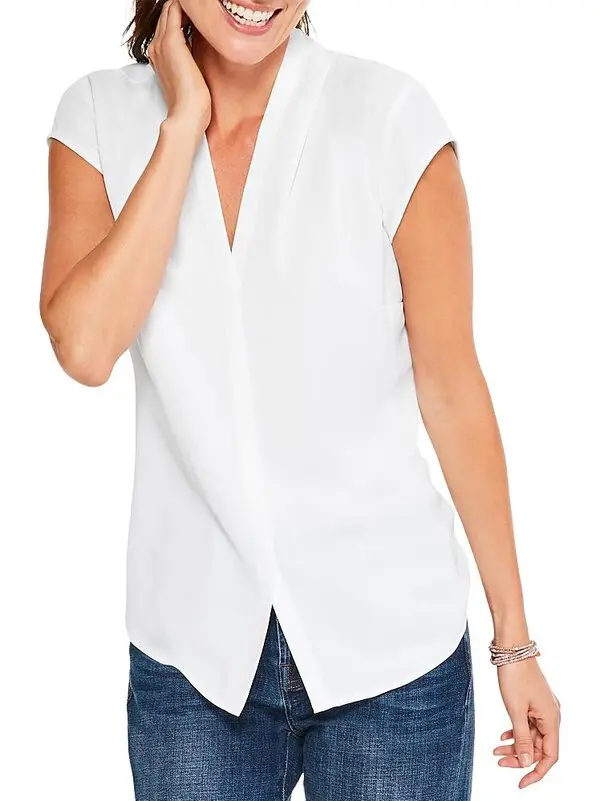 NIC+ZOE Cap-sleeve Top - Paper White