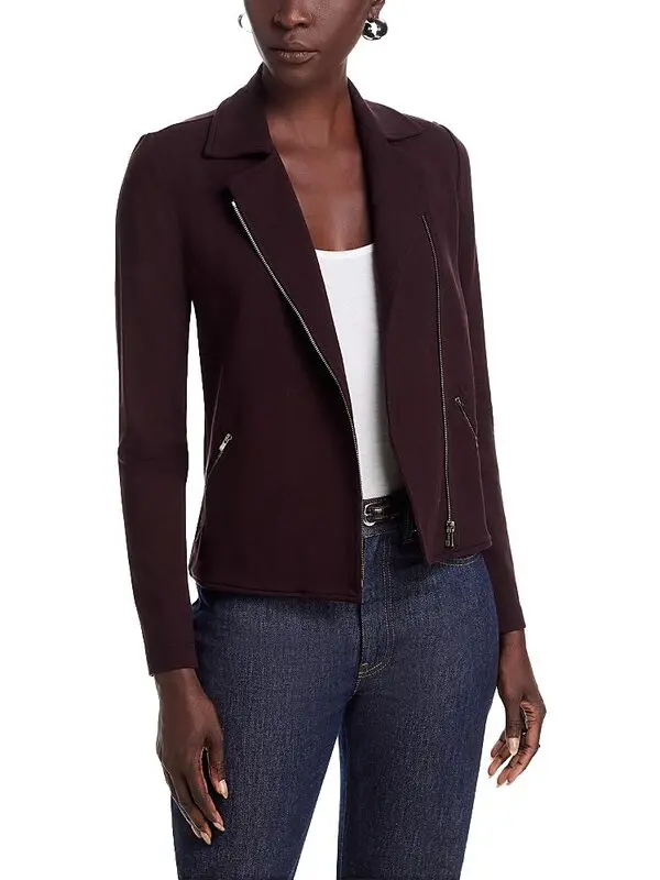 Majestic Filatures French Terry Moto Jacket - Aubergine